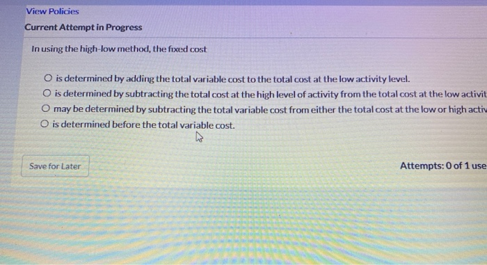 Solved View Policies Current Attempt in Progress In using | Chegg.com