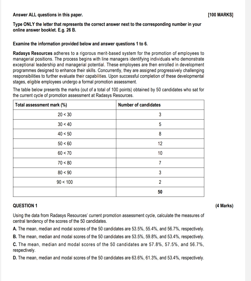 Solved Answer ALL questions in this paper.[100 ﻿MARKS]Type | Chegg.com