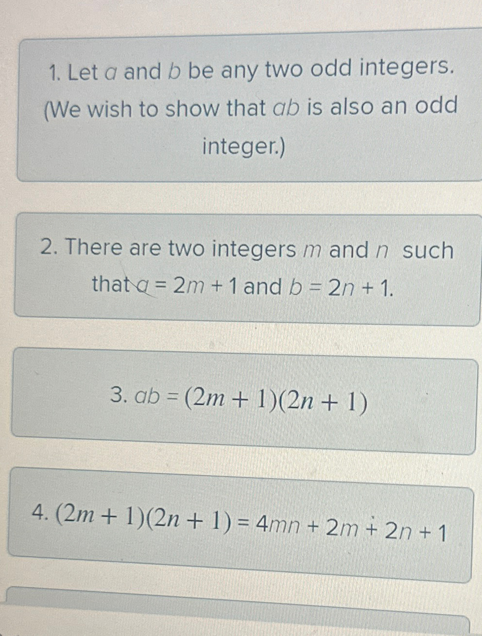 Solved Let a and b ﻿be any two odd integers. (We wish to | Chegg.com