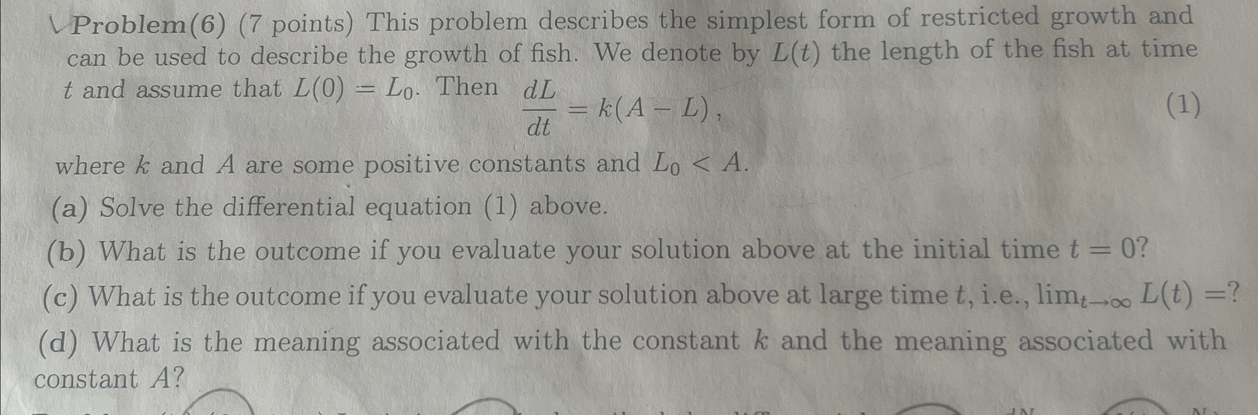 Solved Vroblem(6) (7 ﻿points) ﻿This problem describes the | Chegg.com