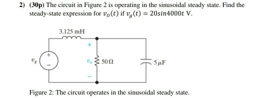 Solved The circuit in Figure 2 is operating in the | Chegg.com