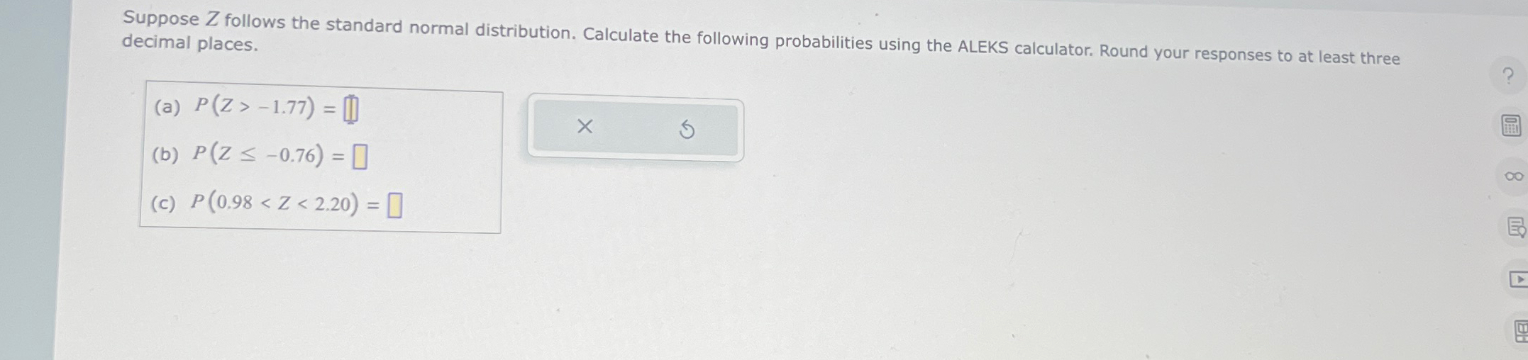 Solved Suppose Z ﻿follows the standard normal distribution. | Chegg.com