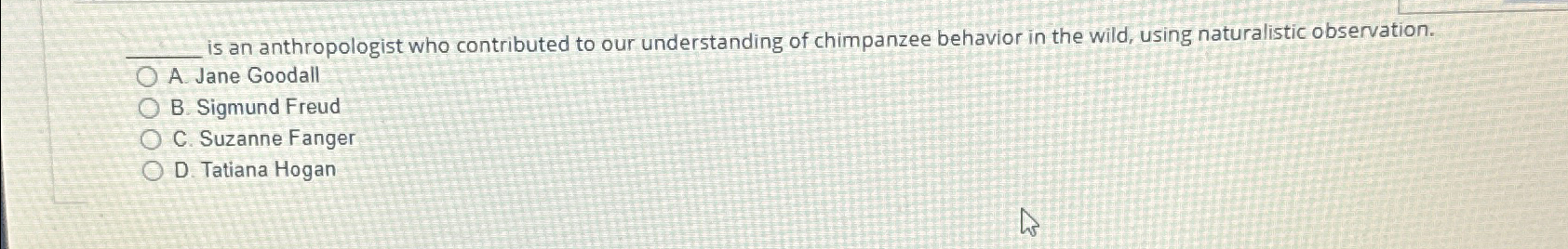 Solved q, ﻿is an anthropologist who contributed to our | Chegg.com
