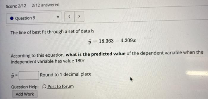 Solved Score: 2/12 2/12 answered Question 9 The line of | Chegg.com