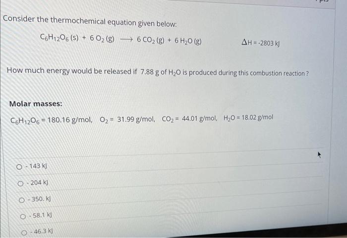 Solved Consider the thermochemical equation given below: | Chegg.com