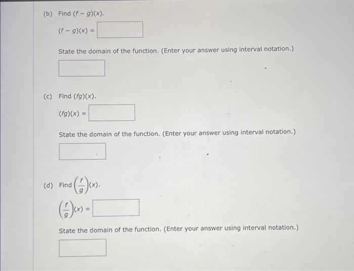 Solved Consider the following functions. f(x)=64−x2,g(x)=x+5 | Chegg.com