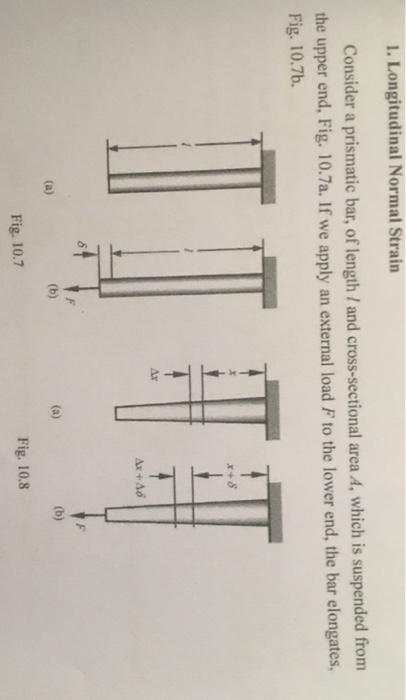 Solved 1. Longitudinal Normal Strain Consider a prismatic | Chegg.com