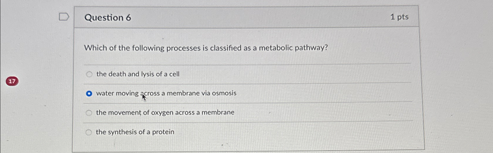 Solved Question 61 ﻿ptsWhich of the following processes is | Chegg.com