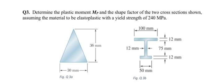 Solved Q3. Determine the plastic moment Mp and the shape | Chegg.com