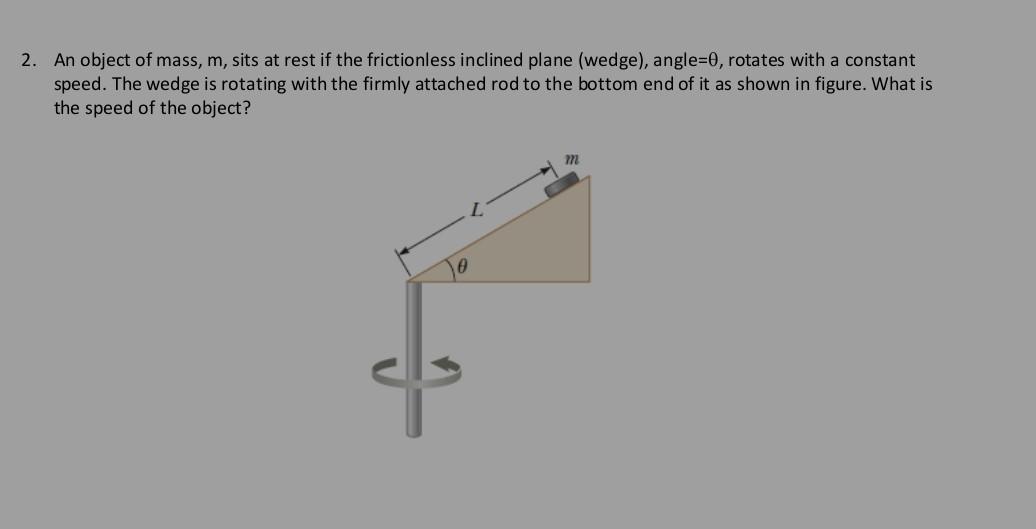 Solved An object of mass, m, sits at rest if the | Chegg.com