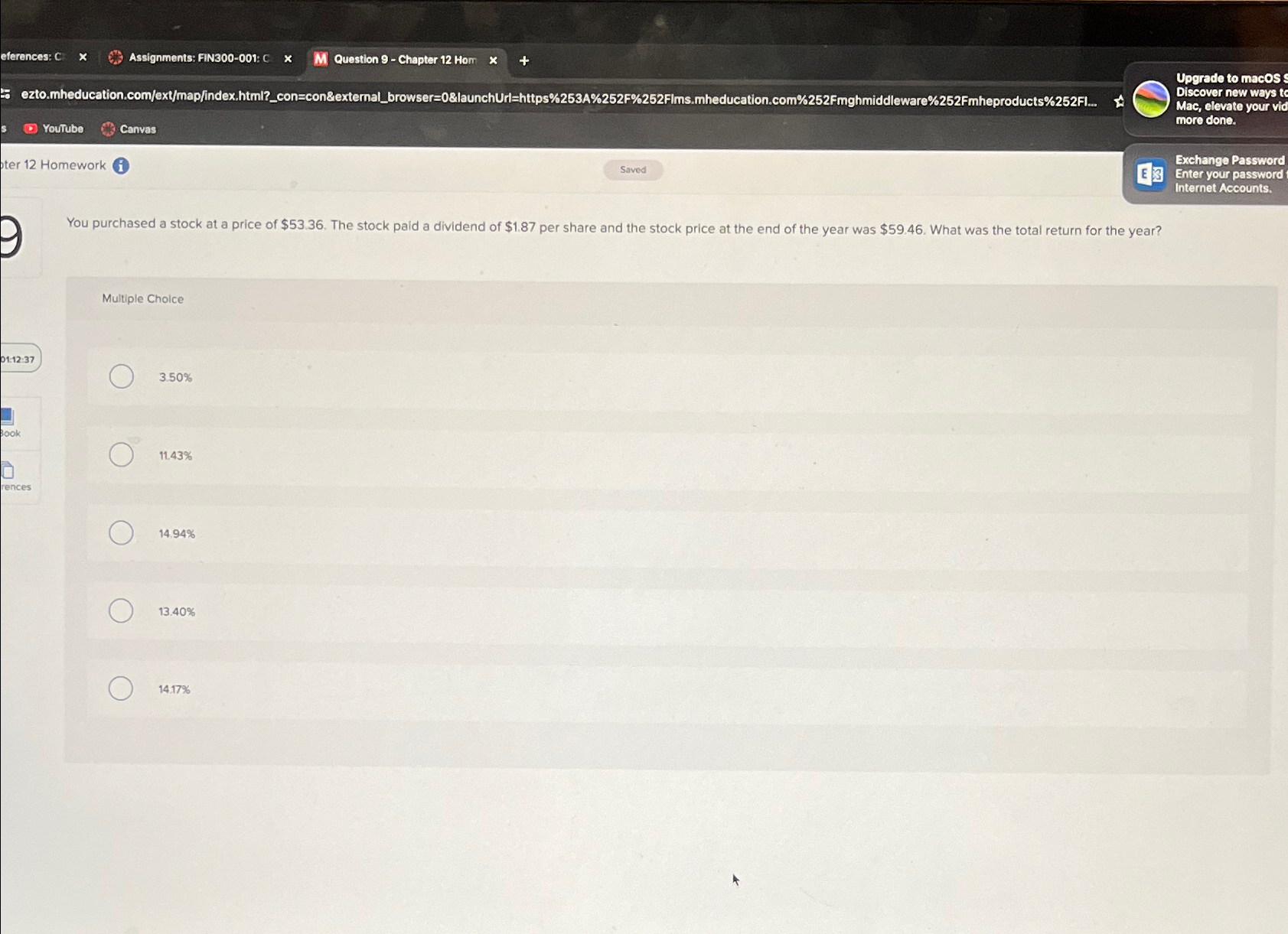Solved eferences: C × ﻿Assignments; Fin300-001: C ×M | Chegg.com