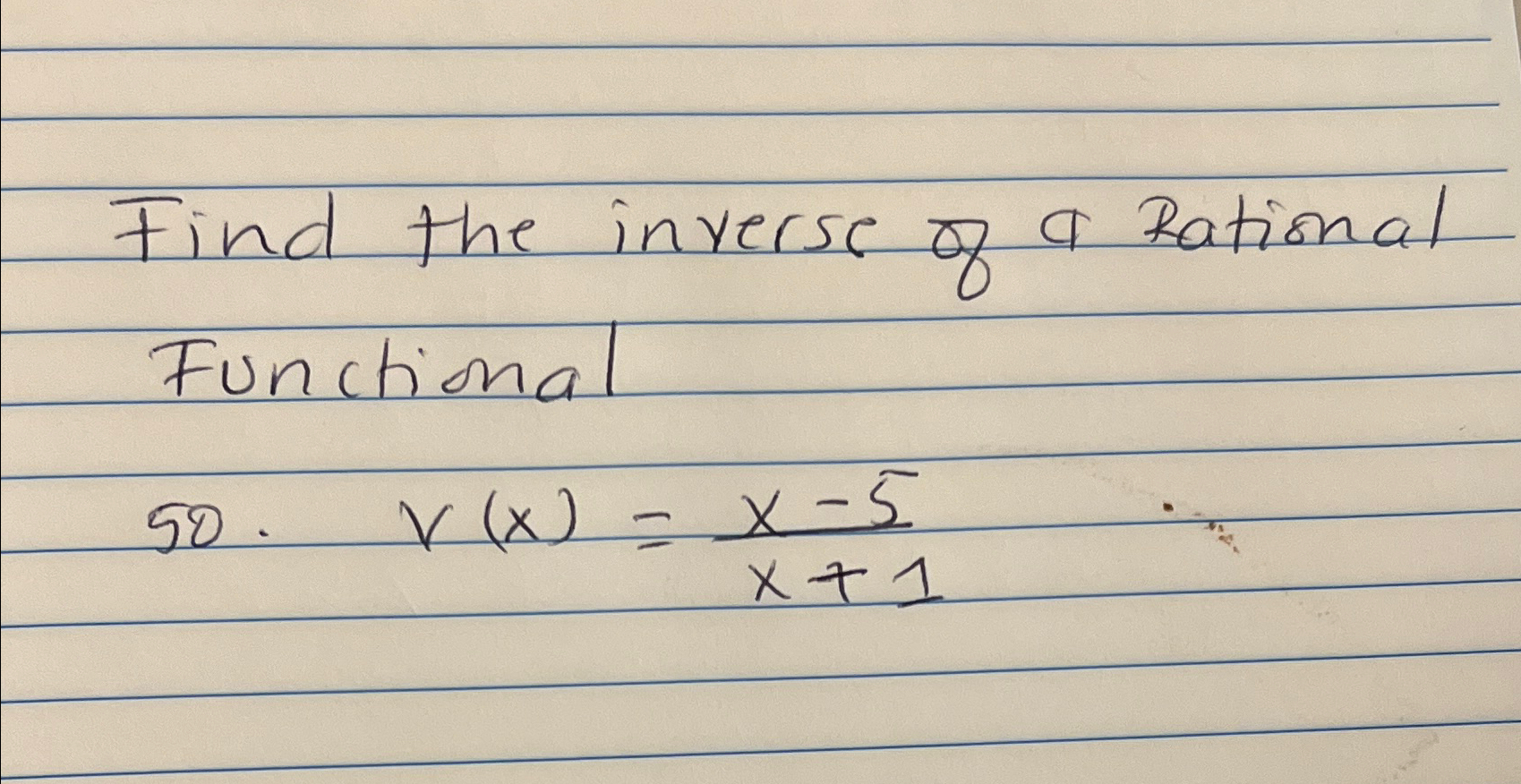 Solved Find the inverse of a Rational | Chegg.com