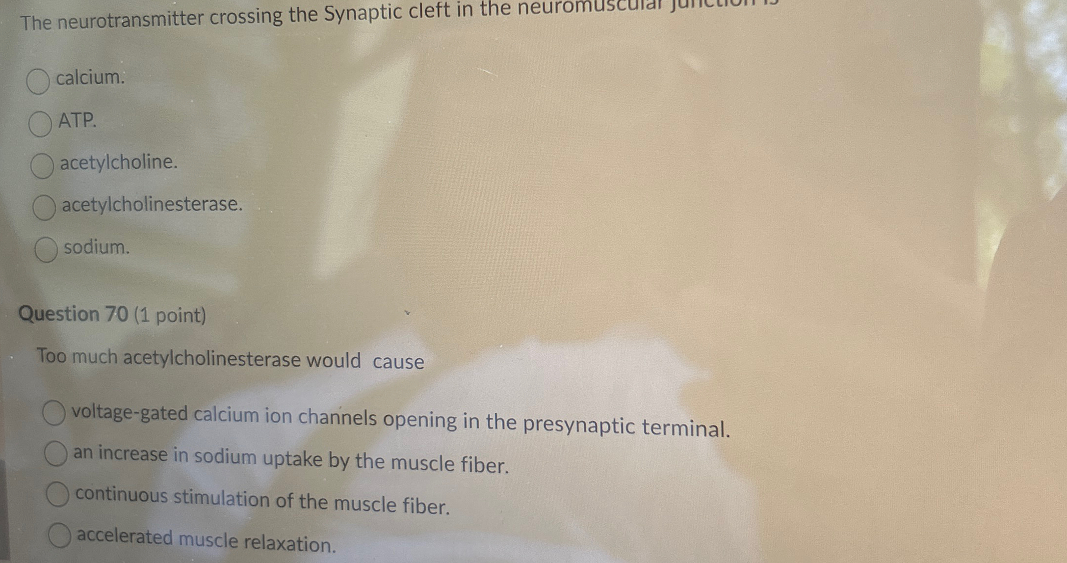 Solved The neurotransmitter crossing the Synaptic cleft in | Chegg.com