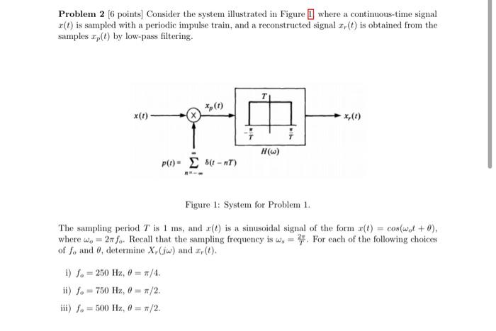Solved Problem 2 (6 points) Consider the system illustrated | Chegg.com