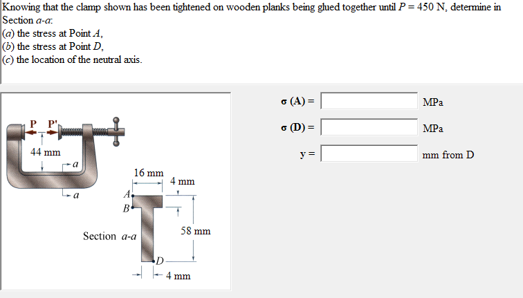 Solved Knowing that the clamp shown has been tightened on | Chegg.com
