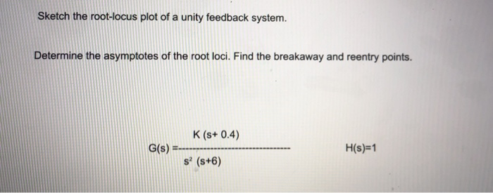 Solved Sketch the root-locus plot of a unity feedback | Chegg.com