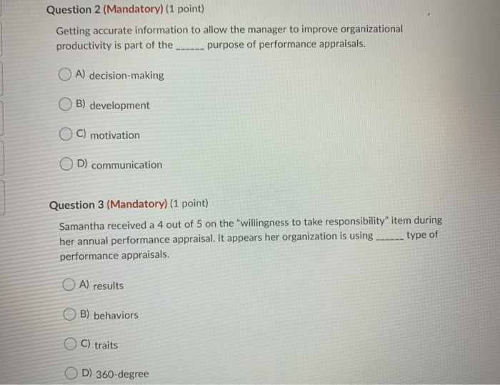 Solved Question 2 (Mandatory) (1 point) Getting accurate | Chegg.com