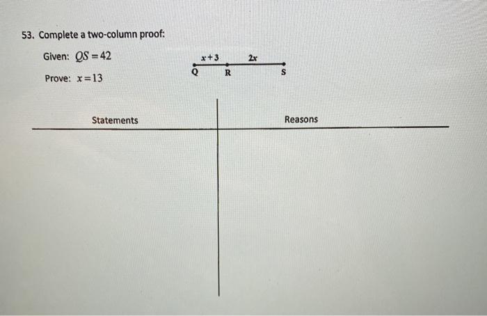 Solved 52. Prove the Linear Pair Theorem using a two-column | Chegg.com