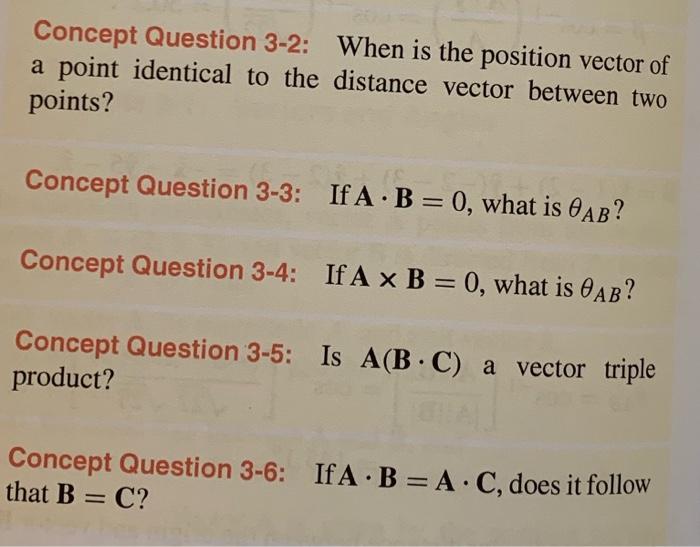 Solved Concept Question 3-2: When is the position vector of | Chegg.com