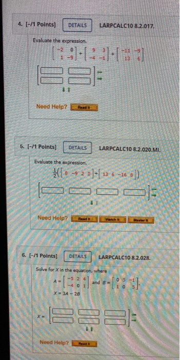 Solved 4. (-/1 Points) DETAILS LARPCALC10 8.2.017. Evaluate | Chegg.com Solved 4. (-/1 Points) DETAILS LARPCALC10 8.2.017. Evaluate | Chegg.com