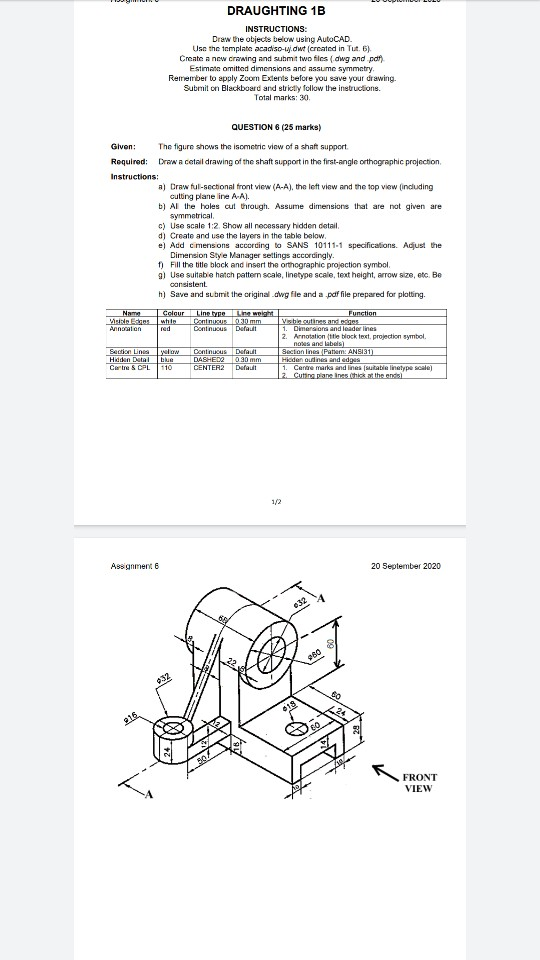 Solved DRAUGHTING 1B INSTRUCTIONS: Draw the objects below | Chegg.com