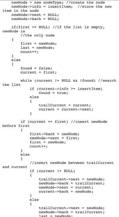 Solved Download the header file doublyLinked List.h 1. Write | Chegg.com