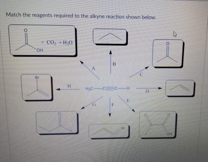 Solved Match the reagents required to the alkyne reaction | Chegg.com