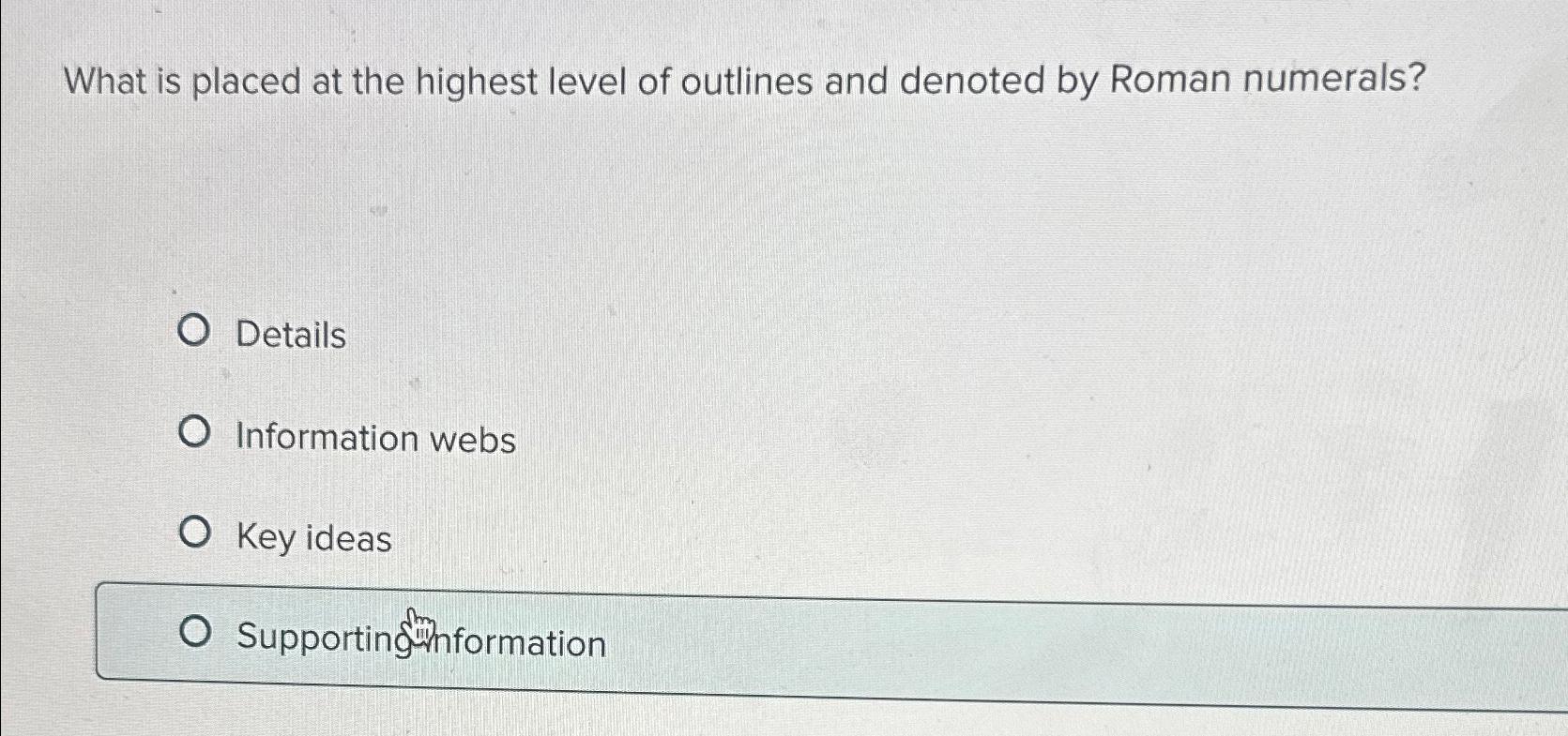 Solved What is placed at the highest level of outlines and | Chegg.com