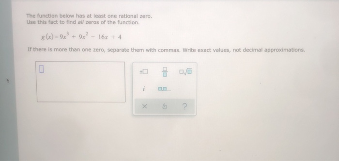 Solved The function below has at least one rational zero. | Chegg.com