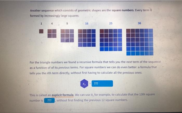 Solved Another sequence which consists of geometric shapes | Chegg.com