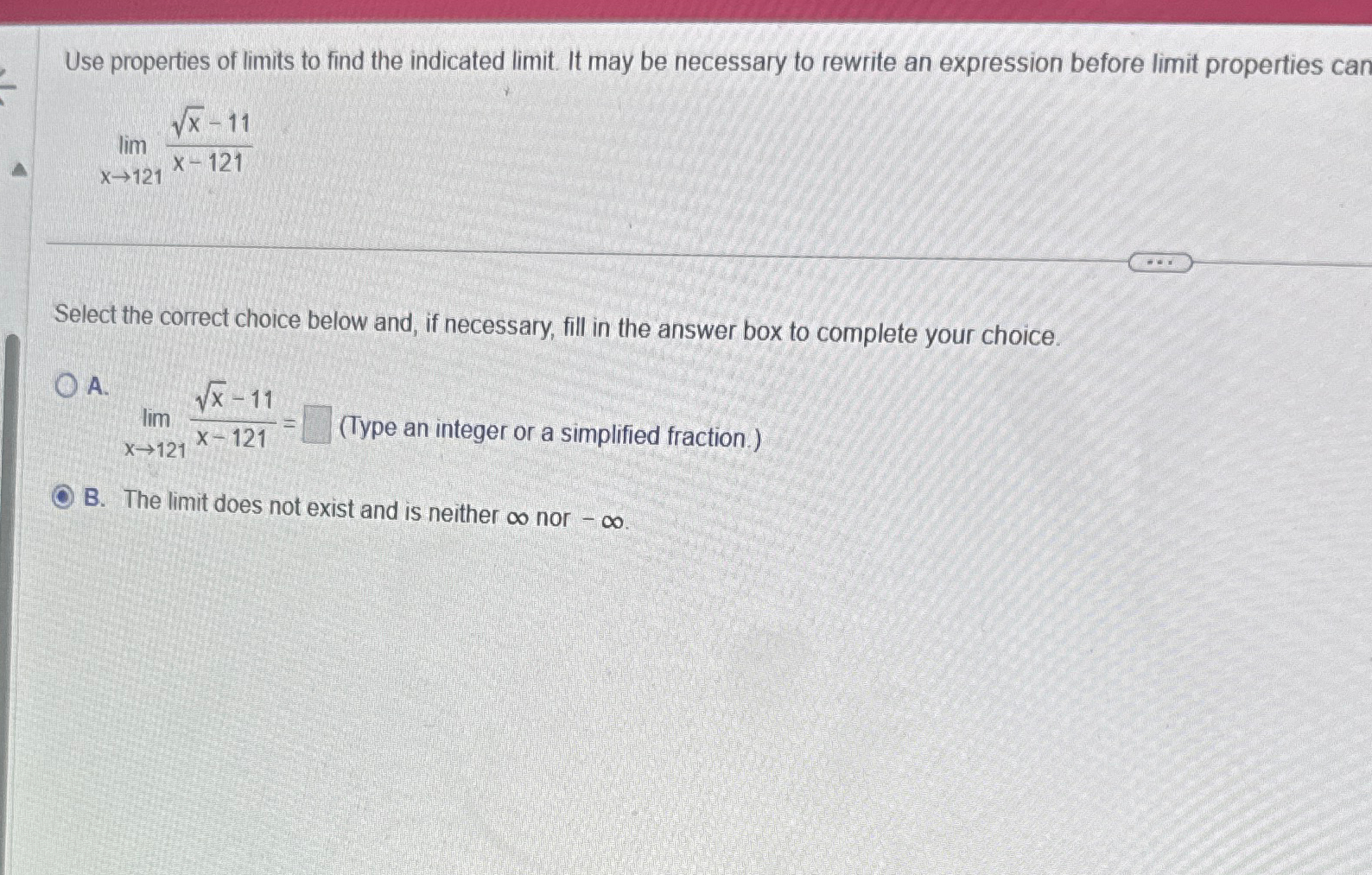 Solved Use properties of limits to find the indicated limit. | Chegg.com