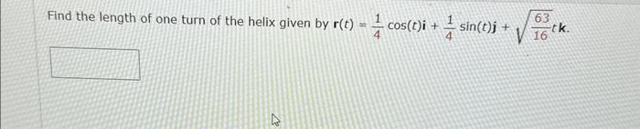 Solved Find the length of one turn of the helix given by | Chegg.com