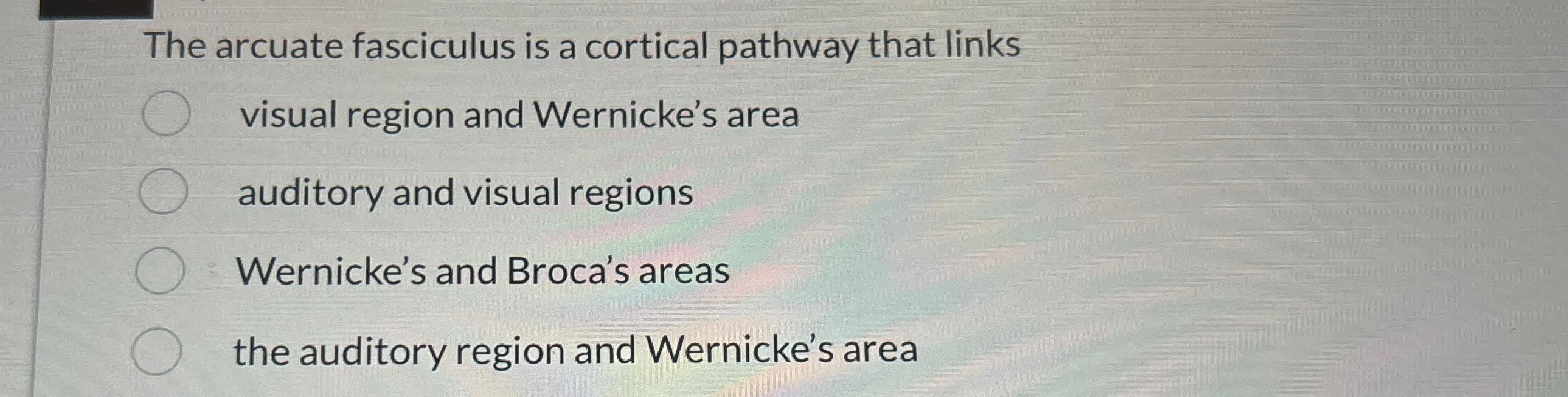 Solved The arcuate fasciculus is a cortical pathway that | Chegg.com