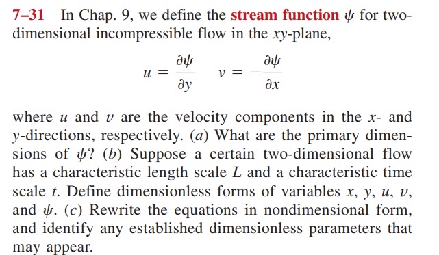 Solved 7-31 ﻿In Chap. 9, ﻿we define the stream function ψ | Chegg.com
