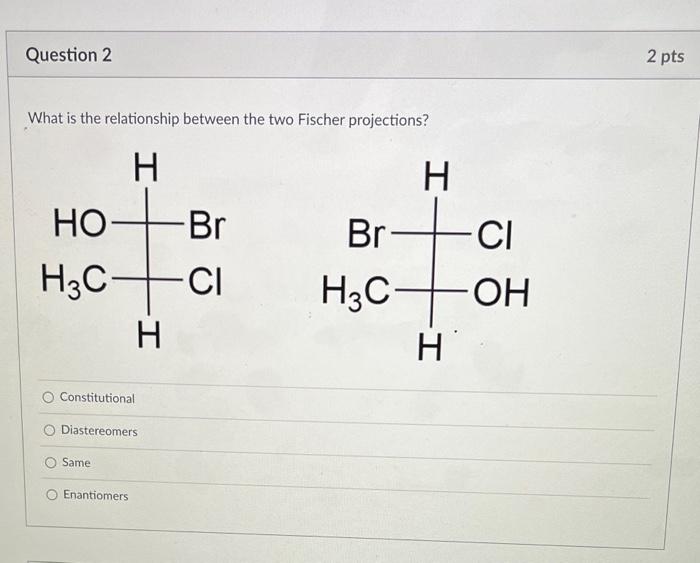 Solved What is the relationship between the two Fischer | Chegg.com