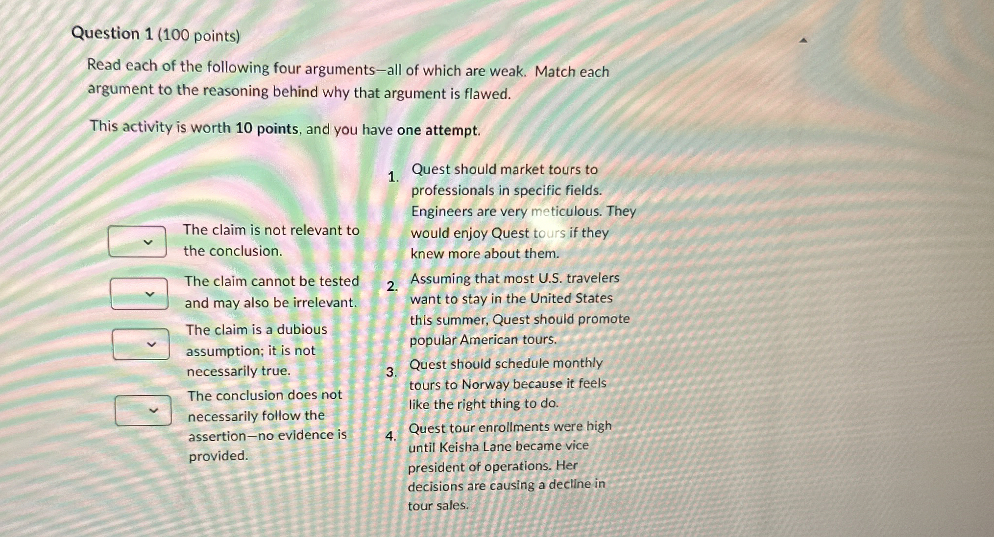 Solved Question 1 (100 ﻿points)Read each of the following | Chegg.com