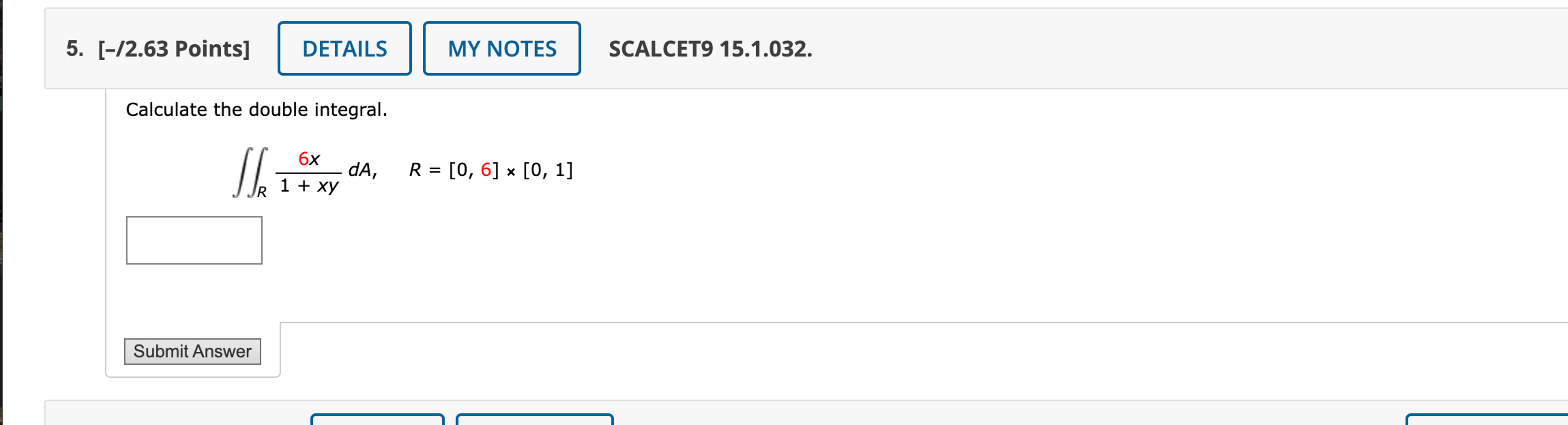 Solved [-/2.63 ﻿Points]SCALCET9 15.1.032.Calculate the | Chegg.com