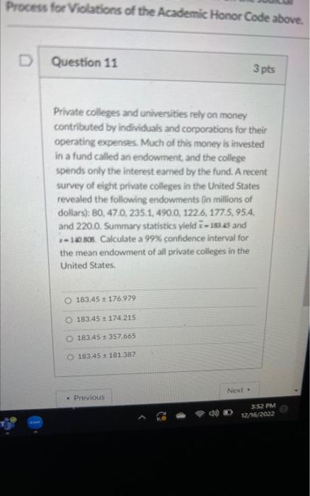 Solved Question 11 3 pts Private colleges and universities | Chegg.com