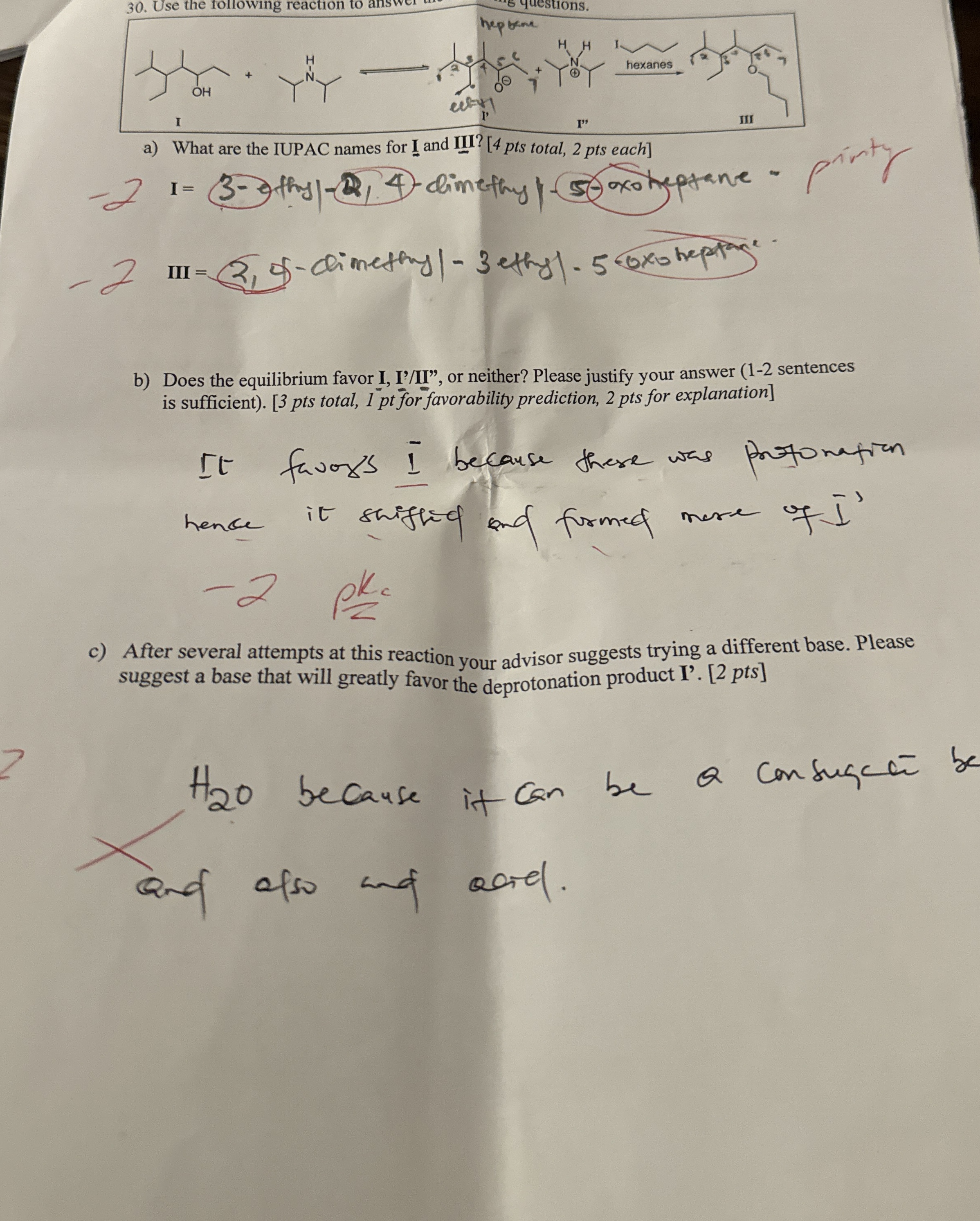 Solved a) ﻿What are the IUPAC names for I and III? [4 ﻿pts | Chegg.com