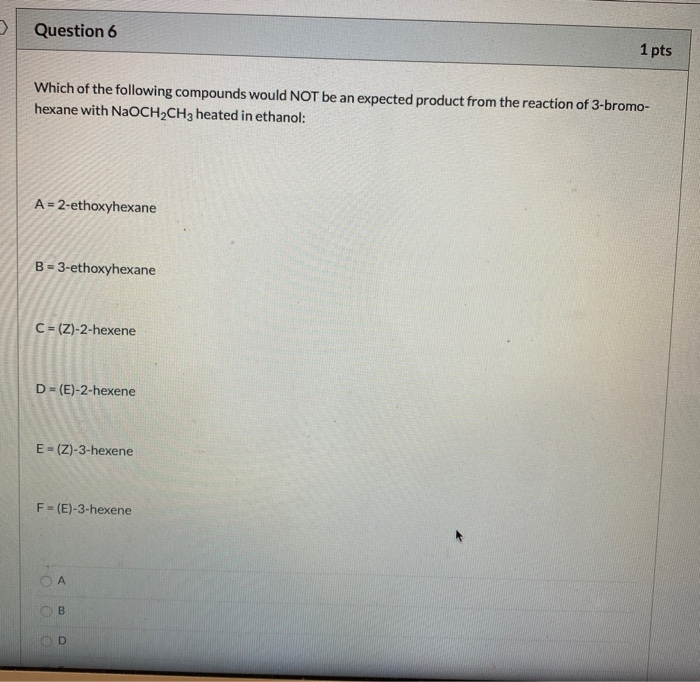 Solved Question 6 1 pts Which of the following compounds | Chegg.com