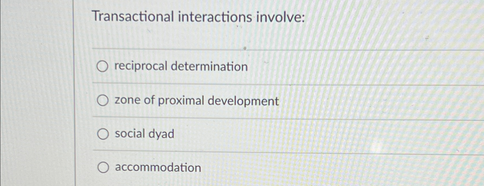 Solved Transactional Interactions Involve Reciprocal