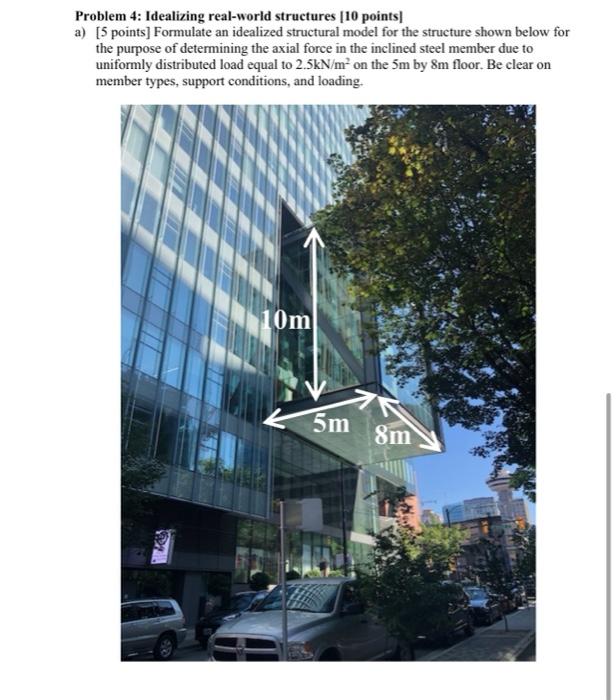 Solved b) [5 points] Formulate an idealized structural model | Chegg.com