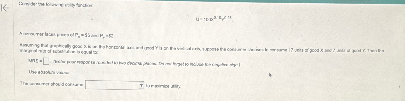 Consider the following utility | Chegg.com