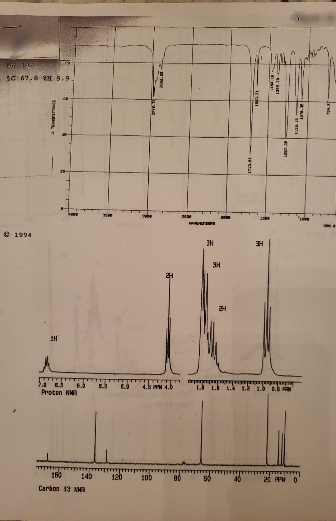 what is the chemical structure given the NMR spectra | Chegg.com