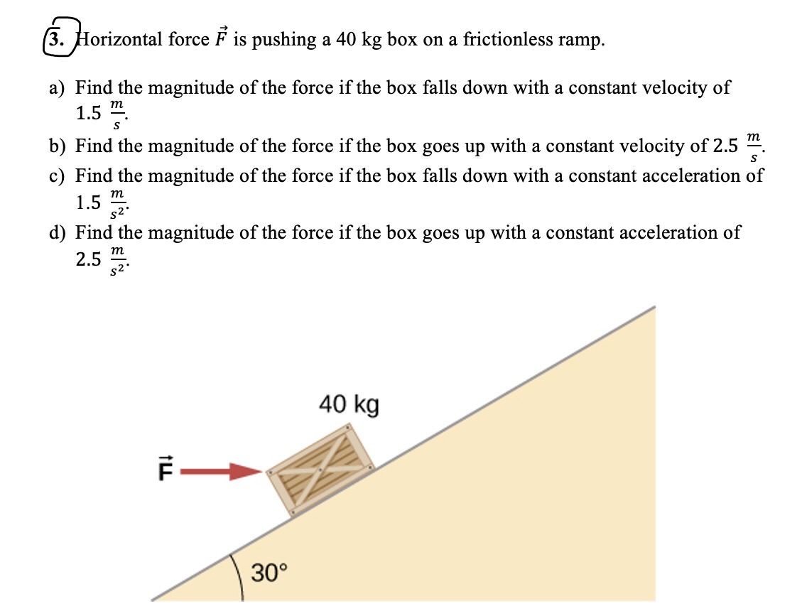 Solved Please help answer this physics.Horizontal force | Chegg.com