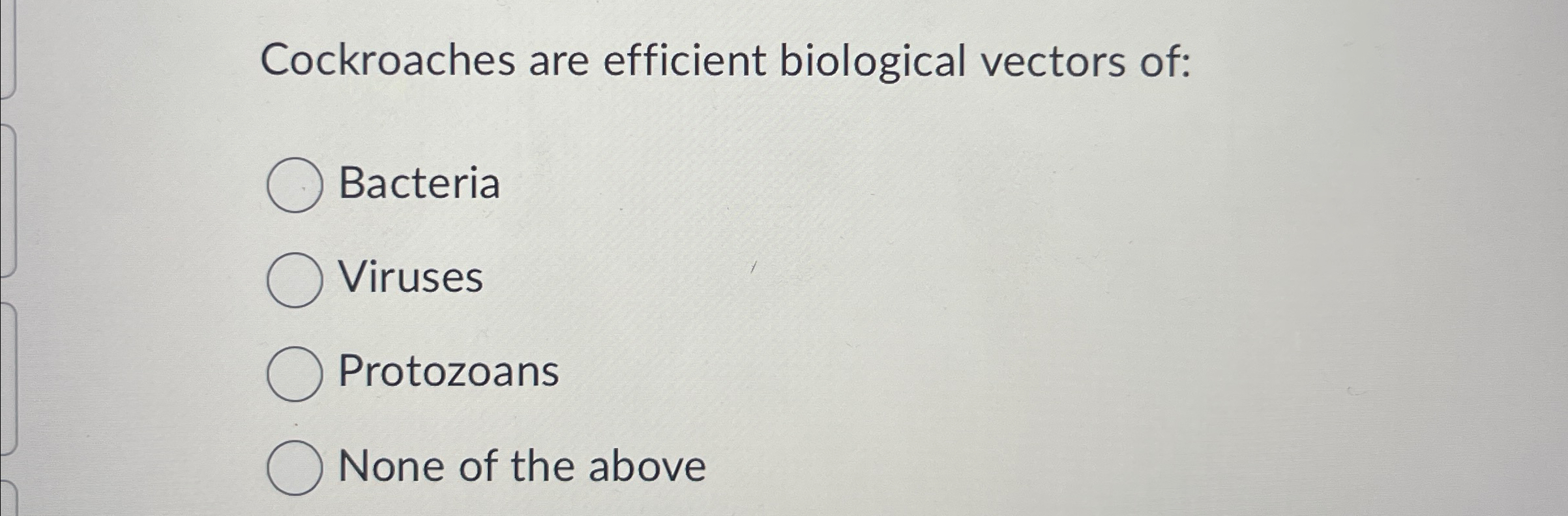 Solved Cockroaches are efficient biological vectors | Chegg.com