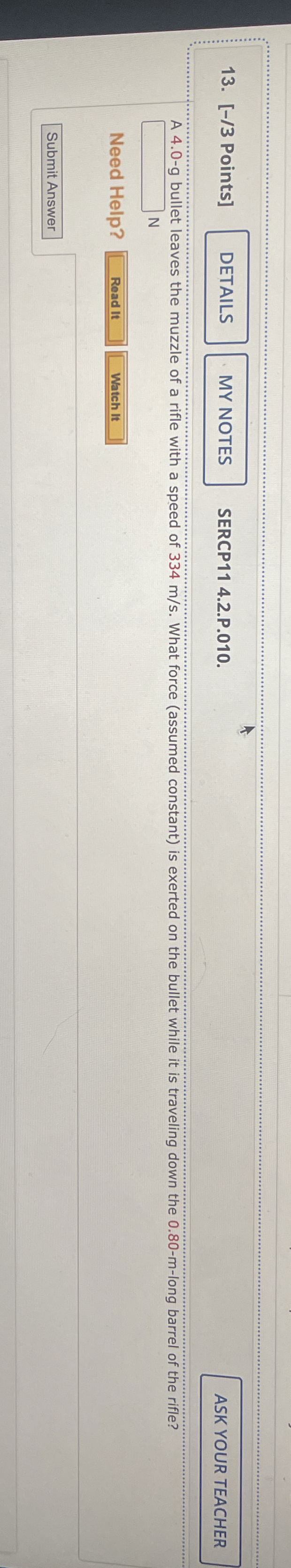 Solved A 4.0 -q bullet leaves the muzzle of a rifle with a | Chegg.com