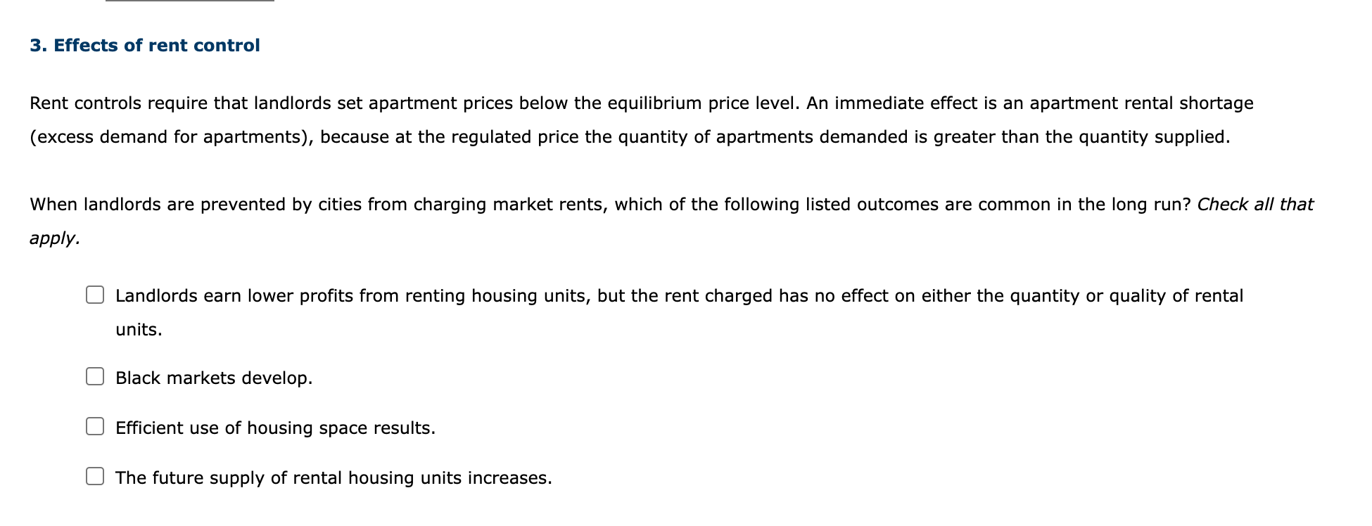 Solved Rent controls require that landlords set apartment | Chegg.com
