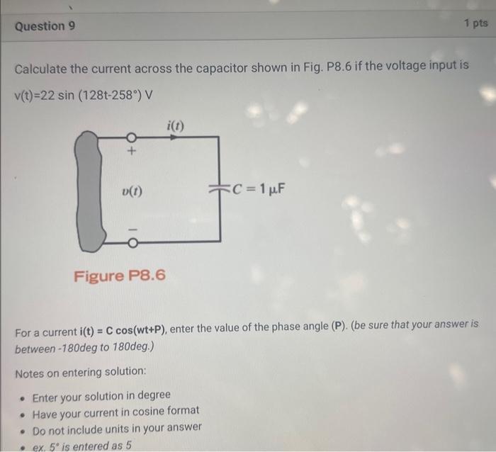 Solved Calculate the current across the capacitor shown in | Chegg.com