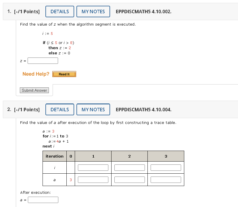Solved Points]EPPDISCMATH5 4.10.002.Find the value of z | Chegg.com